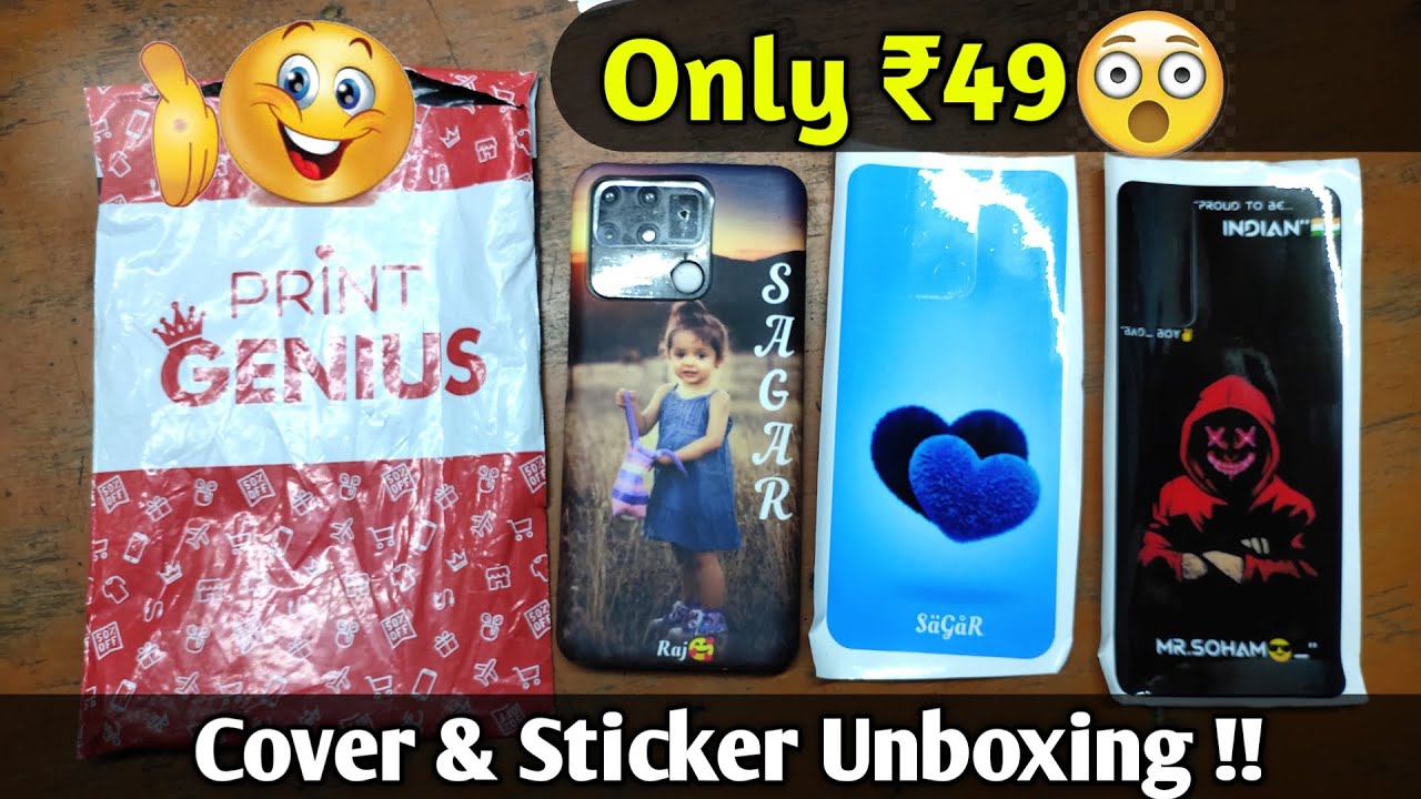 99 Rs Cover & Sticker Unboxing | Print Genius Cover Unboxing - YouTube