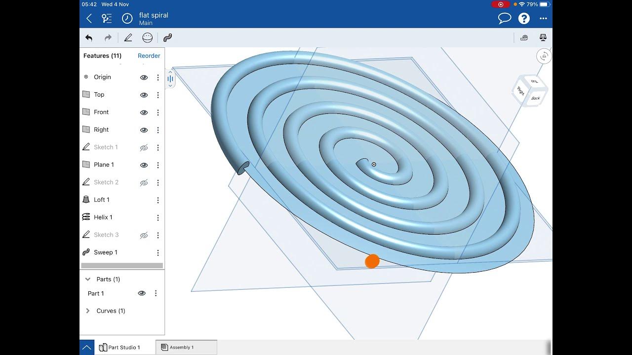 How to create a flat spiral in OnShape - YouTube