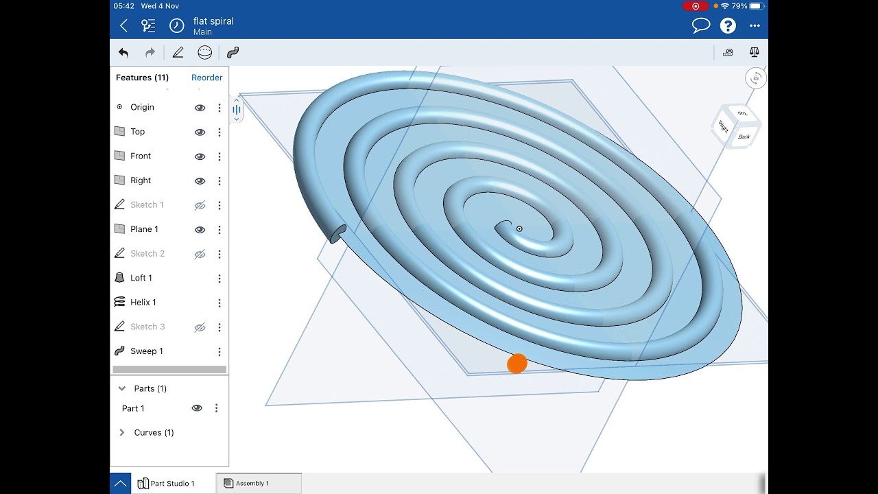 How To Create A Flat Spiral In OnShape YouTube How To Create A Flat Spiral In OnShape YouTube