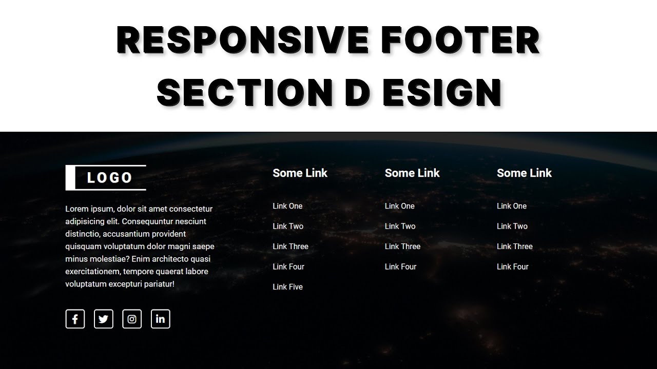 Responsive Footer Section Design Using Html And Css Developerhub Youtube