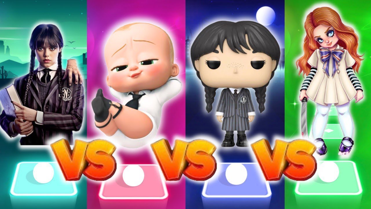 Wednesday Addams🆚 Baby Boss🆚 Wednesday 🆚 Megan Tiles Hop - YouTube