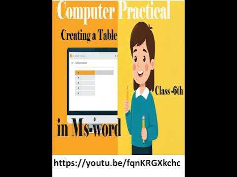 Computer Practical Class 6th Creating a Table in Ms Word in Hindi#shorst #shortsvideo # ...