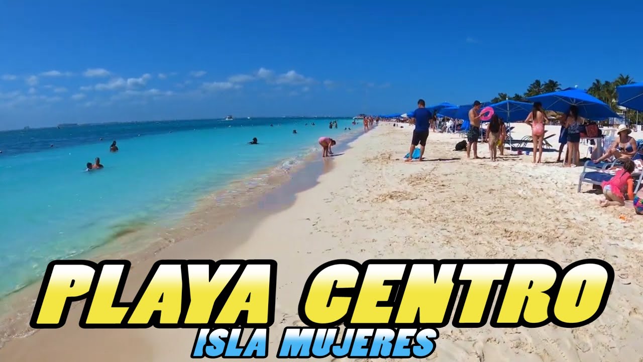 PLAYA CENTRO Beach Walk - Isla Mujeres Mexico (4k) - YouTube