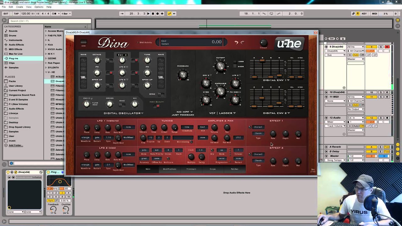 U-He Diva Tutorial - Analog Sounding, Pulse wave Pluck - YouTube