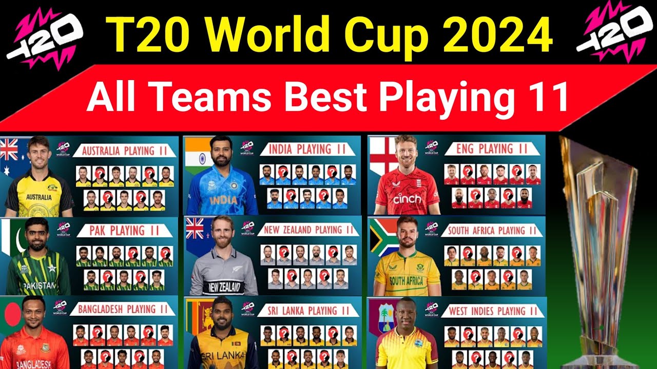 T20 World Cup 2024 All Teams Playing 11 | All Team Playing 11 T20 World ...