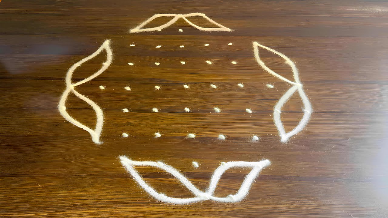 🍀 Small And Cute Rangoli Design 🍀 9*3*3 Dots Rangoli ☘️ Beautiful ...