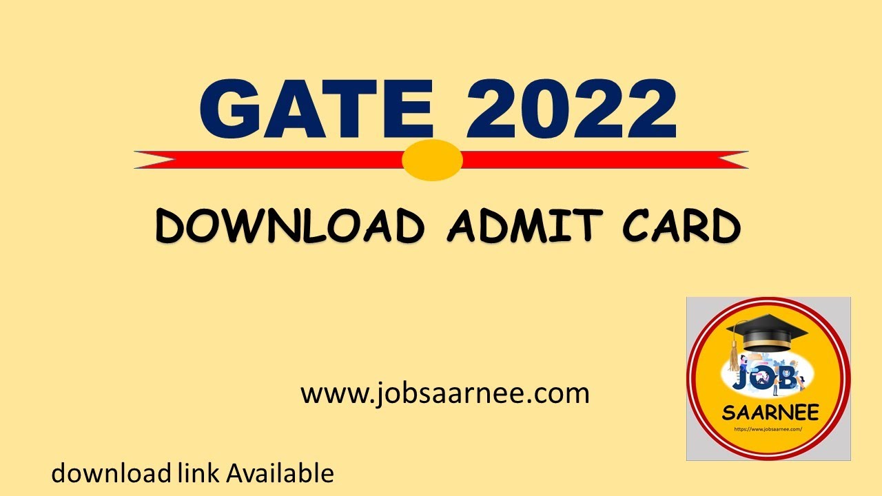 IIT GATE Admit Card 2022 - YouTube