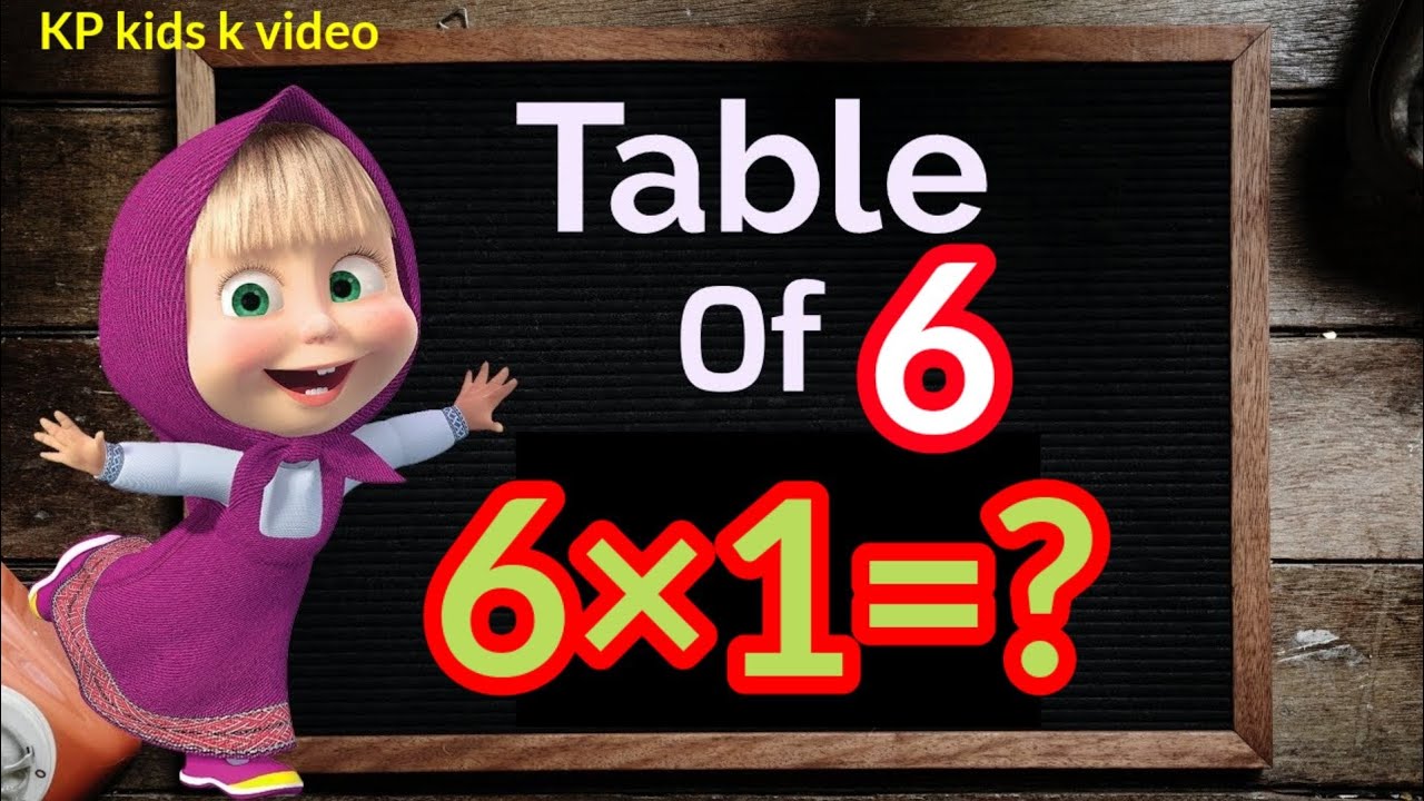 6x1=6 Multiplication/Table of Six 6Time of tables - YouTube