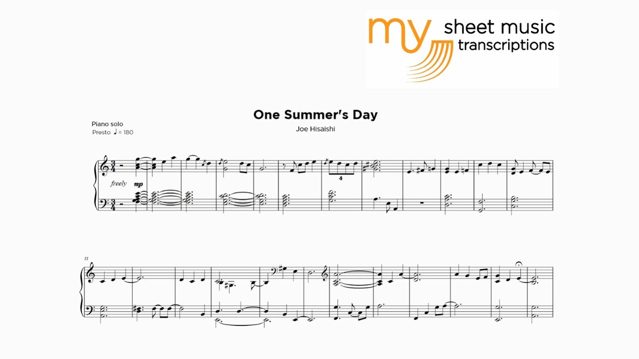Joe Hisaishi - One Summer's Day (Jazz Transcription) - YouTube