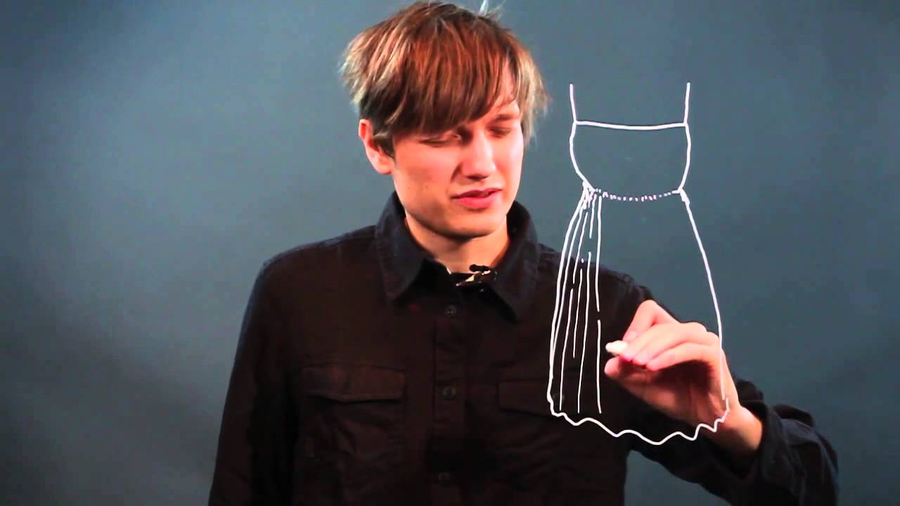 How to Draw Pleats at the Waist of a Dress - YouTube