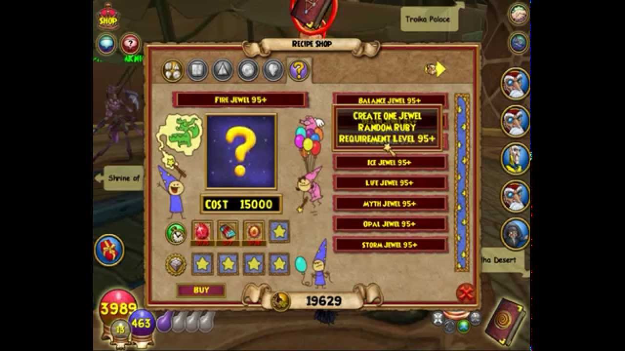 W101 Wizard101 Krysalis KR Jewel Crafting Recipes Test Realm April 2015 ...