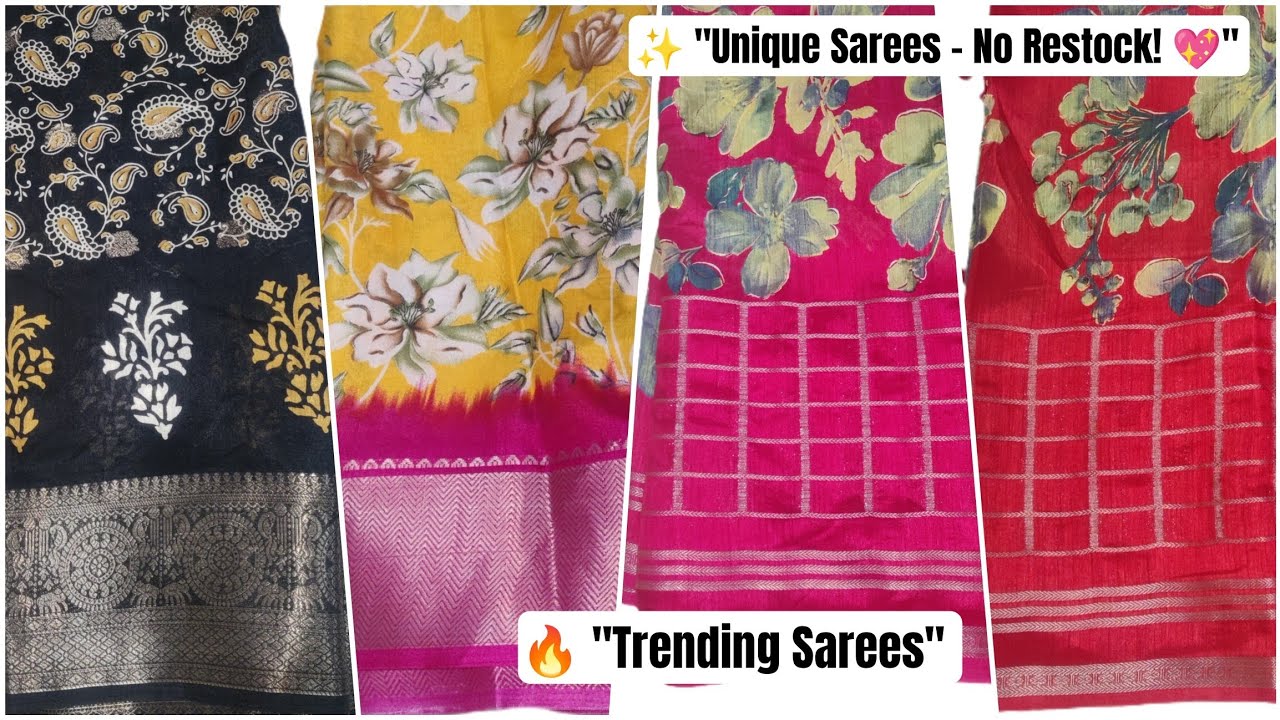 🔥 Only 4 Sarees Left – No Restock! Hurry up before they are gone! 🛍️ ...