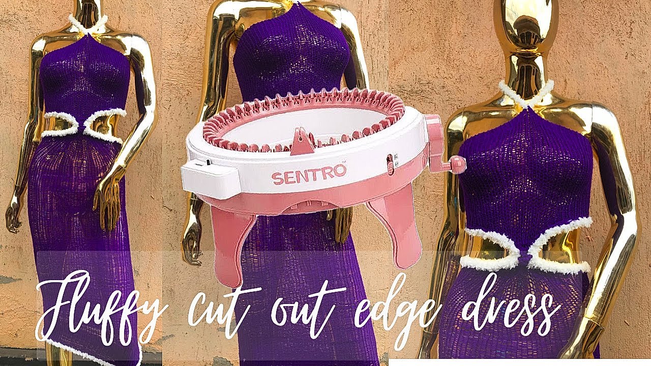 SENTRO knit fluffy edge cut out dress - YouTube