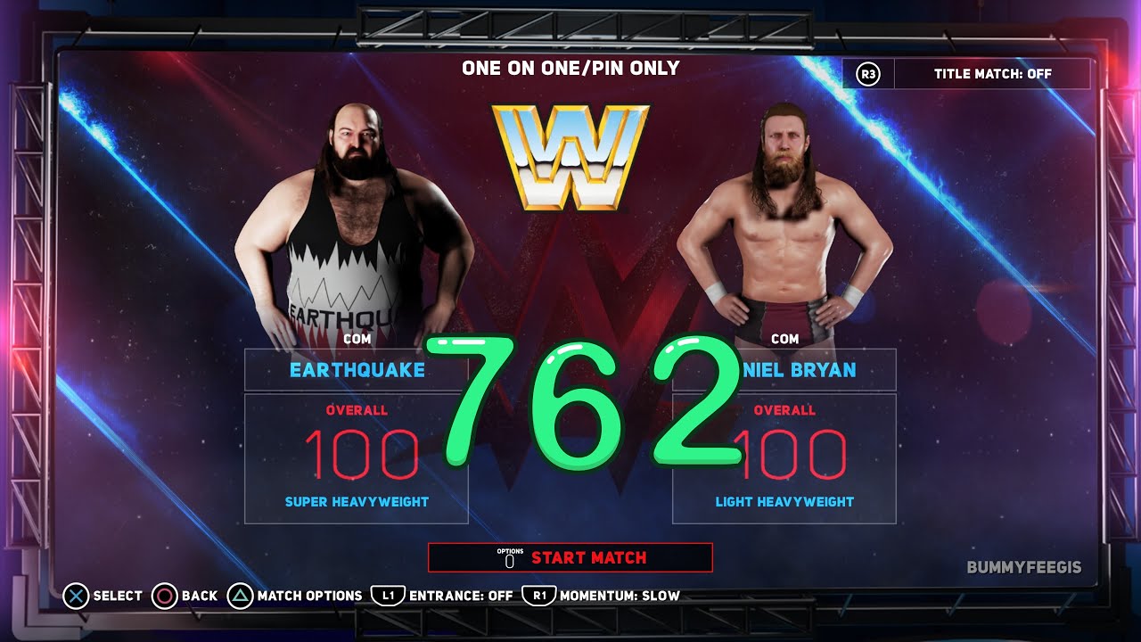 DANIEL BRYAN VS EARTHQUAKE WITH WWE2K18 ON PS5 PRO - YouTube