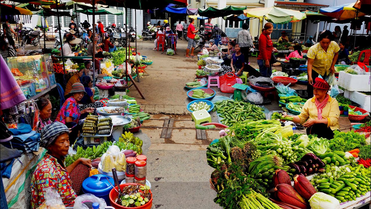 Prek Anchan Market Khmer Traditional market - Cambodian Local Market ...