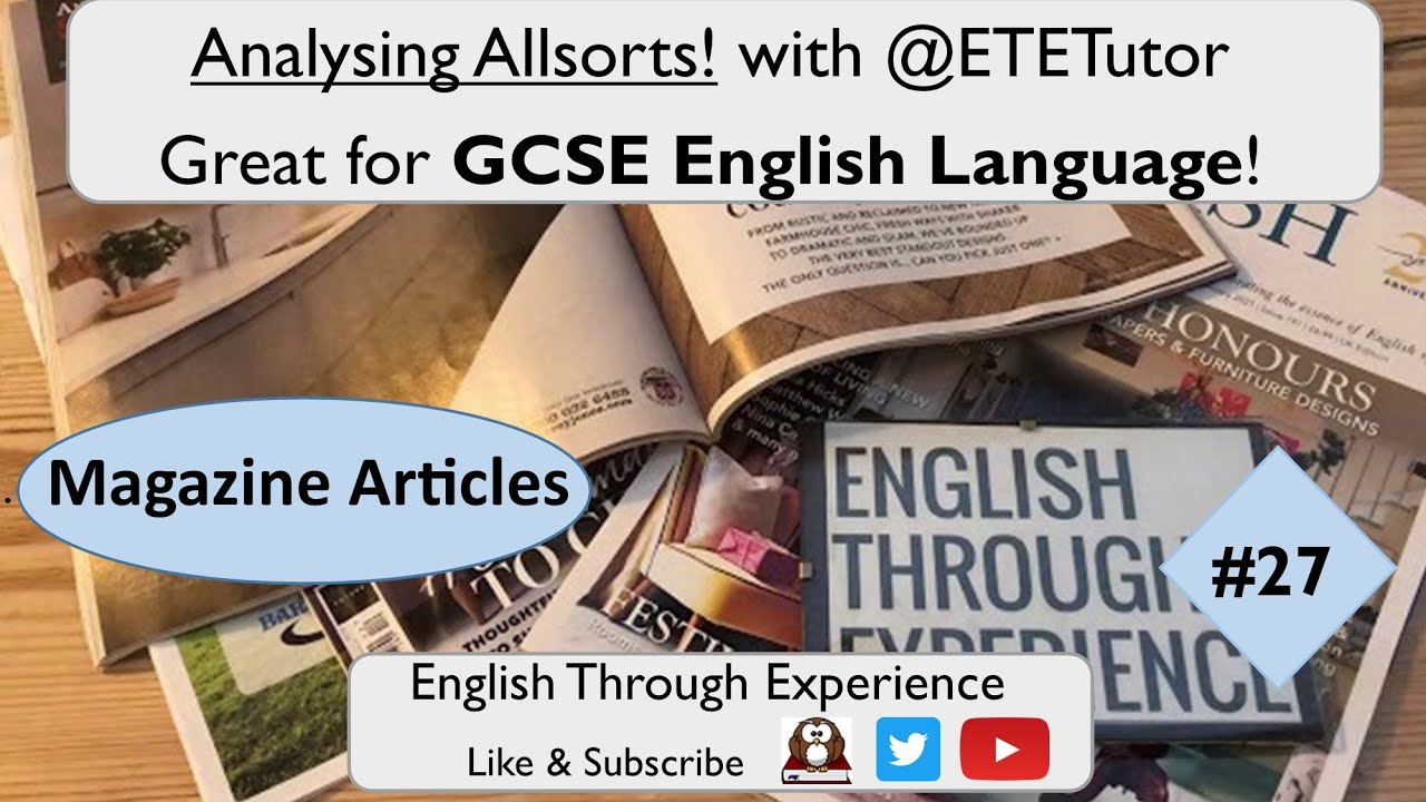 GCSE English Language - Magazine Article - Quick Language Technique ...