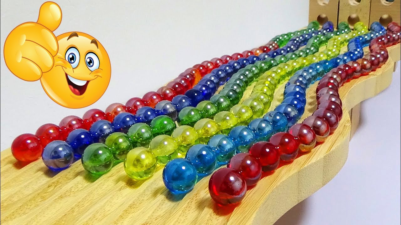 Run marble types of water slides and colorful balls of marbles ASMR ...