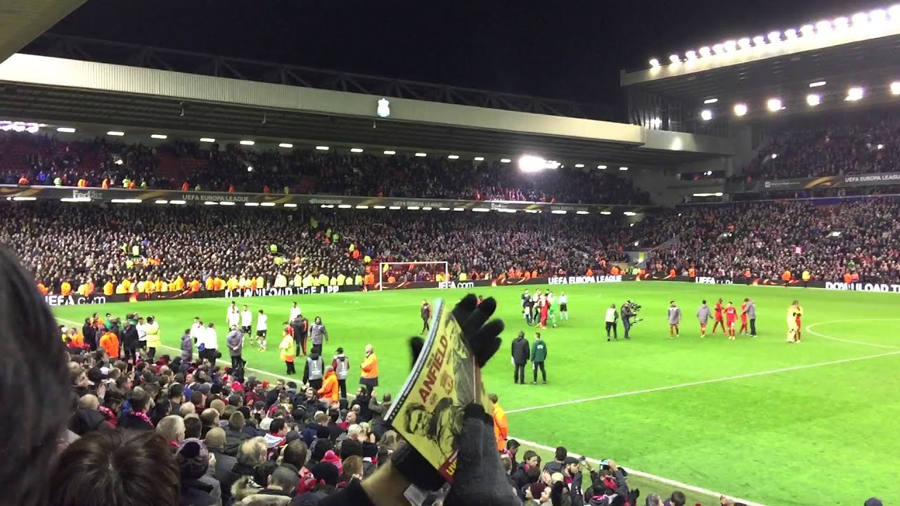 Atmosphere after Liverpool v Man Utd Europa League - YouTube
