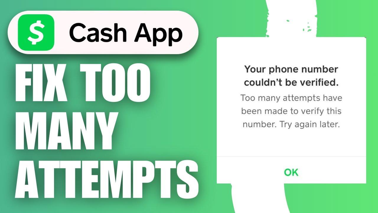 How To Fix Too Many Failed Attempts On Cash App | EASY FIX - YouTube