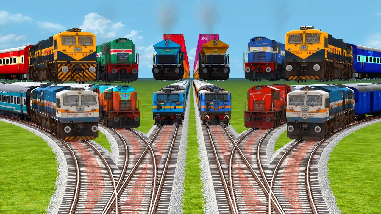 BEST 12 TRAINS 🚂🏆️ FLYING At DANGEROUS SHARP BEND Railroad Tracks ...