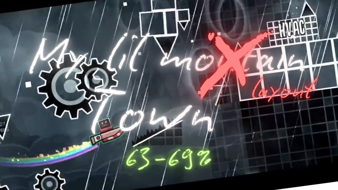 My lil layout town 63-69% | with 2230 att. | Geometry dash - YouTube
