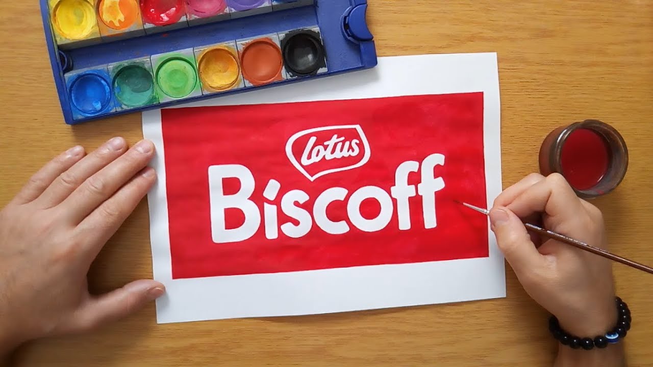 How to draw a Lotus Biscoff logo - YouTube