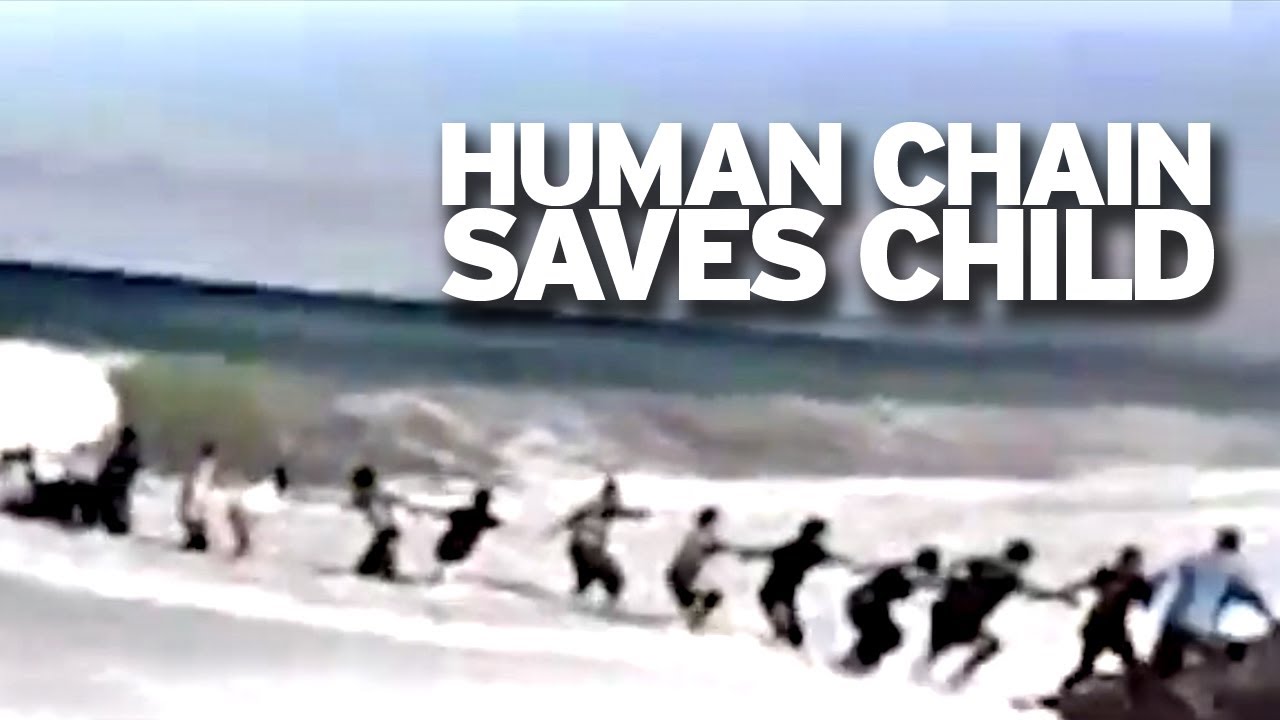 Human Chain Rescue Goes Viral! - YouTube