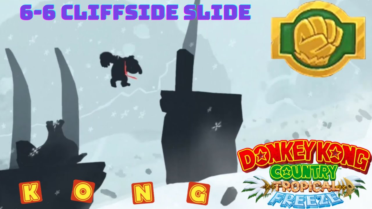 [Donkey Kong Country Tropical Freeze] Hard Mode 6-6 Cliffside Slide All ...