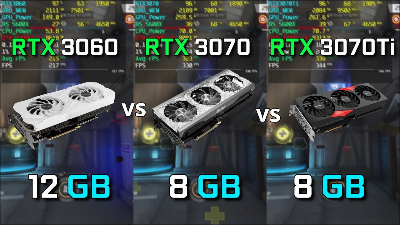 RTX 3060 vs RTX 3070 vs RTX 3070Ti 게임 성능 비교! (오버워치, 배그, 워존) with 라이젠 ...