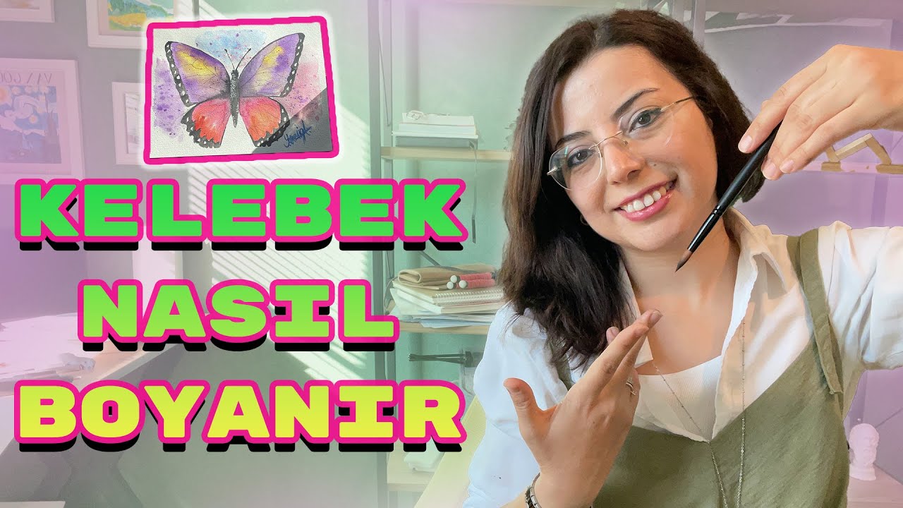 Suluboya Nasıl Yapılır? - Basit Şekilde Suluboya İle Kelebek Yapımı - Ders 4 - YouTube