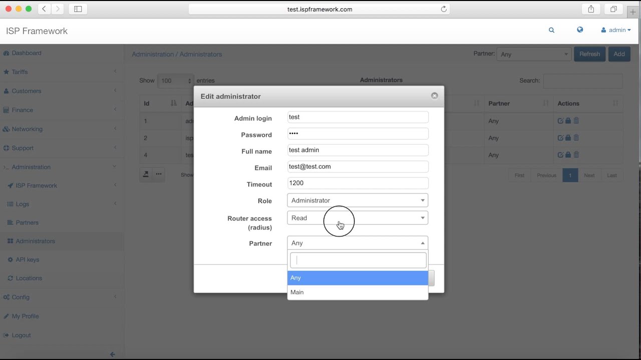 Mikrotik admin login with radius (IspFramework) - YouTube