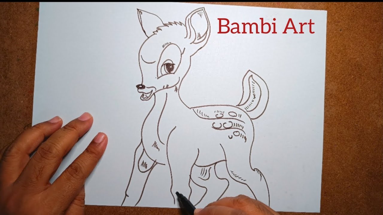 How To Draw Bambi Drawing - YouTube