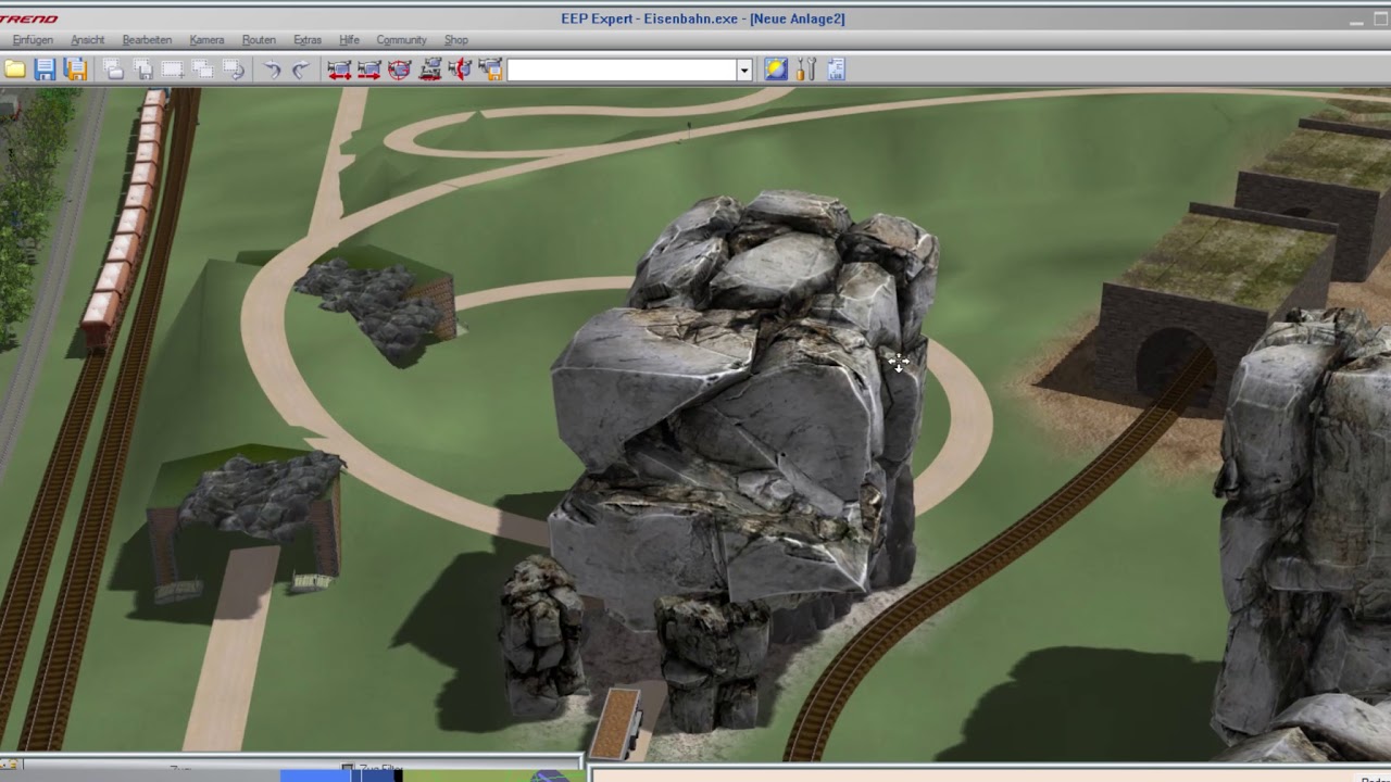 EEP 15 Erste Zugstrecke mit Weichen und Rückwärtsfahrt mit Kontakten ...