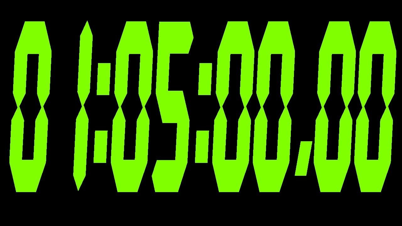 #334 65 Minute Stopwatch with black bacground and green digits 720p ...