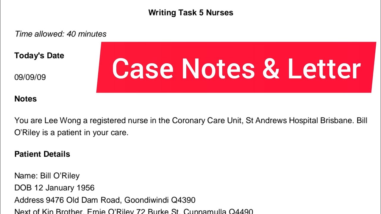 OET Writing Subtest (4) |• Case Notes | Model Answer | ••• - YouTube
