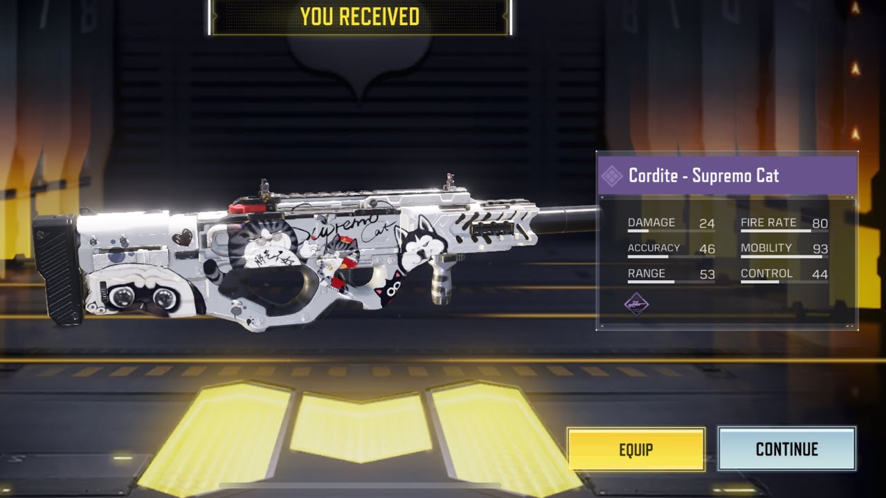 YOU RECEIVED | Cordite - Supremo Cat @SFCaliofUSA @callofdutymobile ...