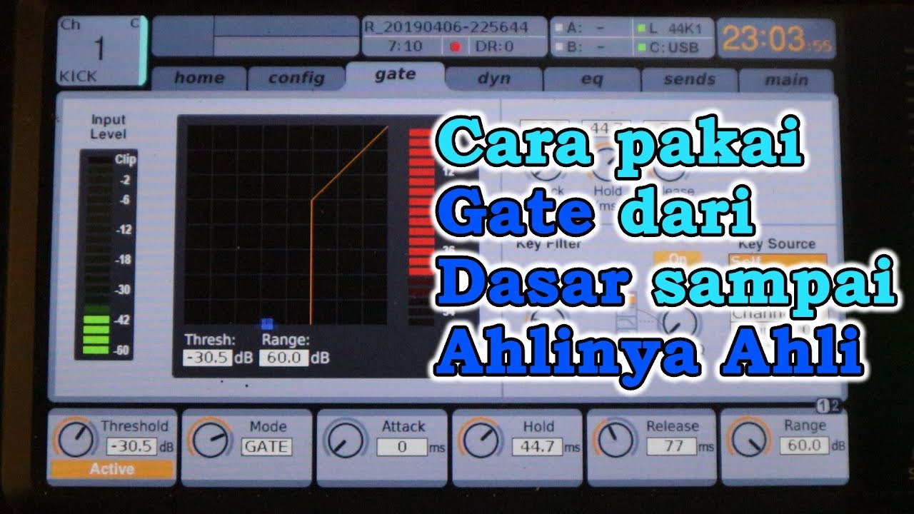 Cara Penggunaan Gate - Tutorial Behringer X32 - YouTube