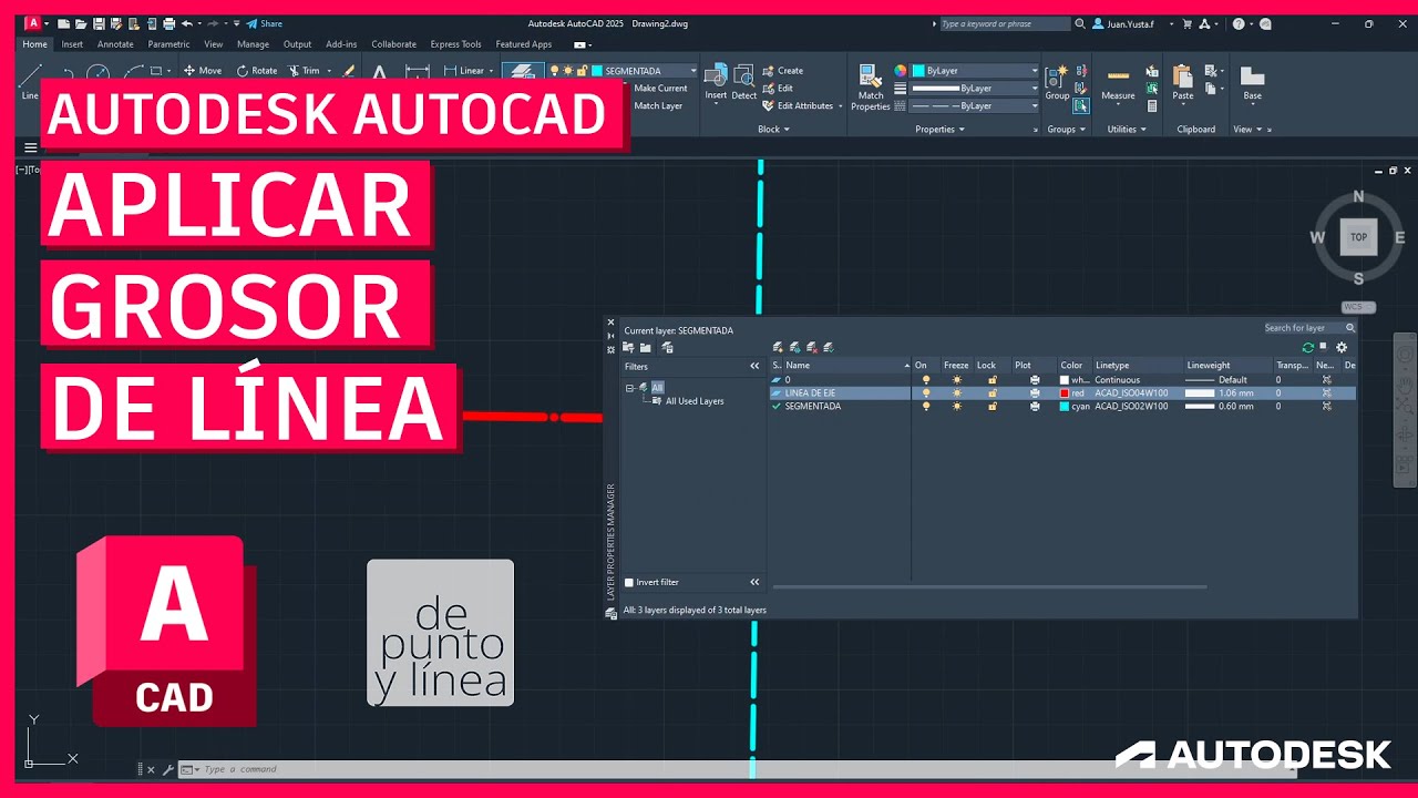 Como aplicar Grosor de línea a las capas en AutoCAD // Ver lineas gruesas - AutoCAD ...