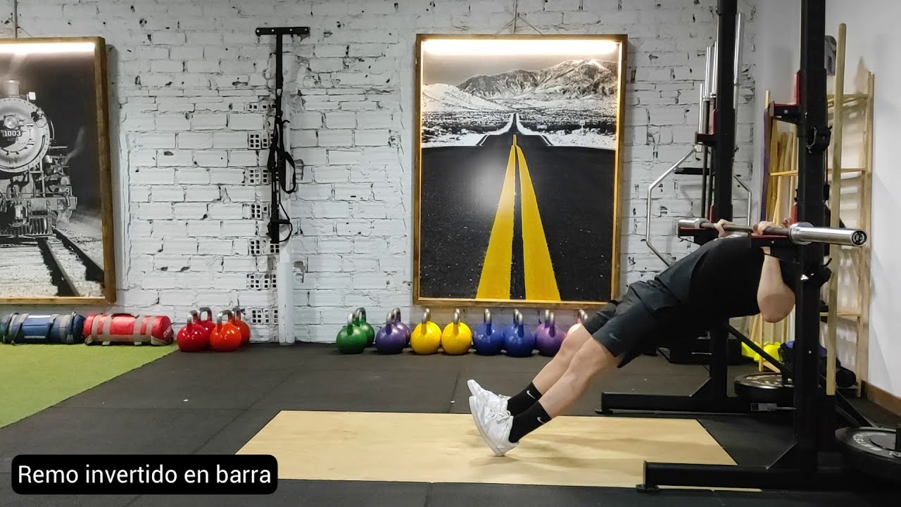 Remo invertido en barra - YouTube