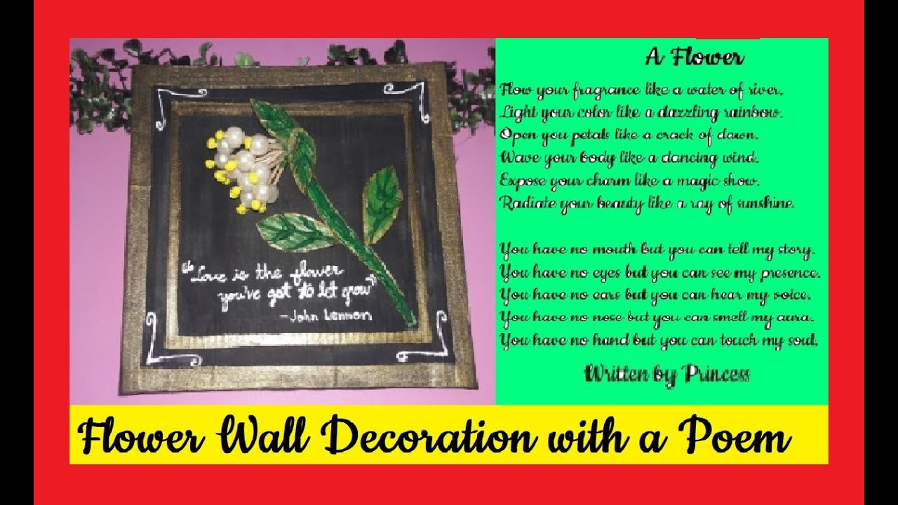 DIY MOTHER'S DAY GIFT IDEA | FLOWER WALL DECORATION WITH A FLOWER POEM ...