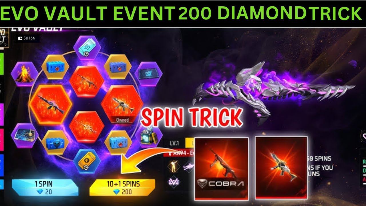 1 SPIN TRICK? NEW EVO VAULT FREE FIRE | NEW EVO VAULT EVENT | FREE FIRE ...