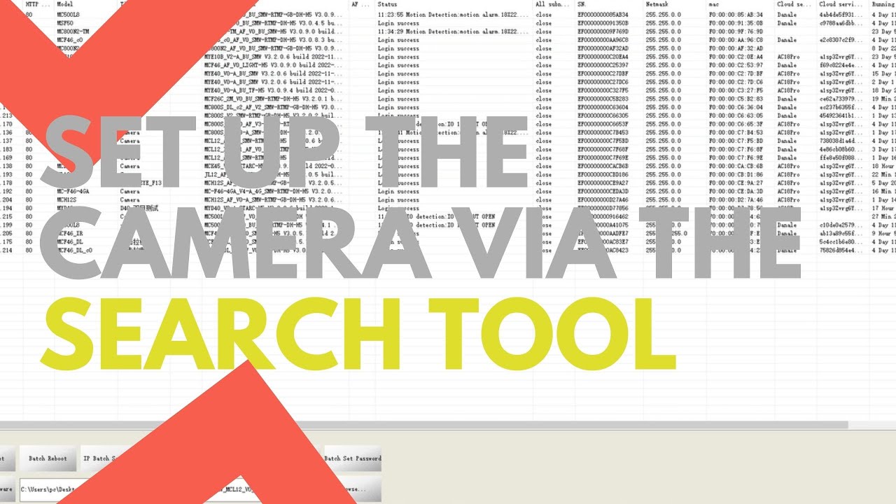 Set up the camera via the search tool - YouTube