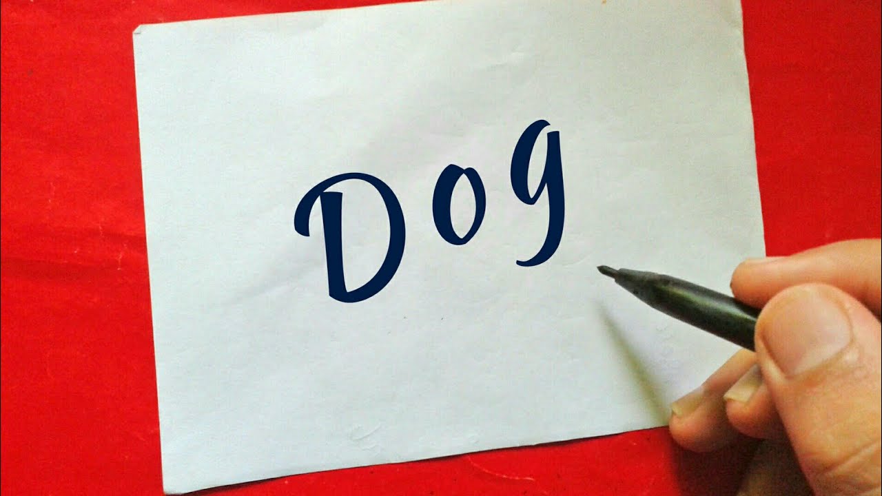 How to draw a dog | How to turn words Dog into Cartoon | dog drawing ...