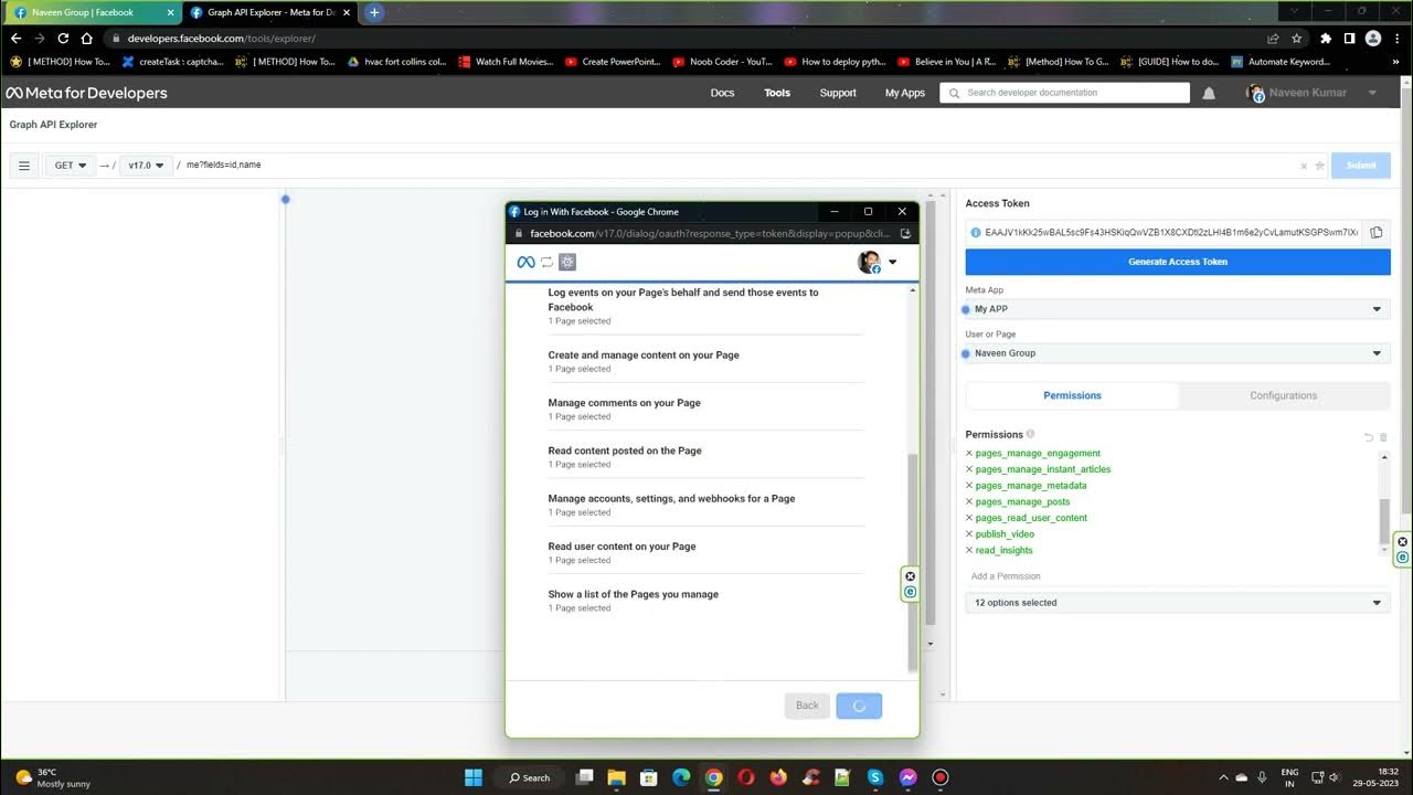 How to create facebook page and generate access token - YouTube