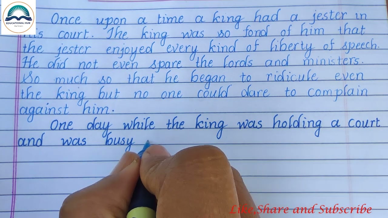 Moral story :The Jester and the King | story writing |story | English ...