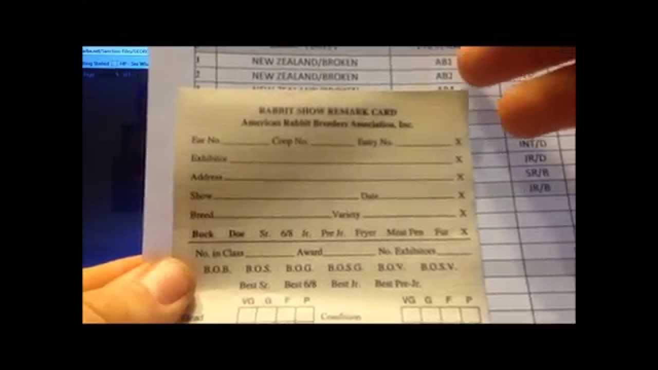 How to find an ARBA sanctioned rabbit show, fill out an entry form ...