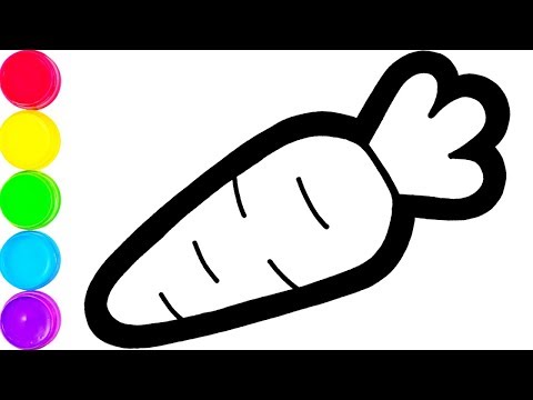 Glitter Glitter Toy Carrot coloring and drawing for Kids, Toddlers Кис Кис
