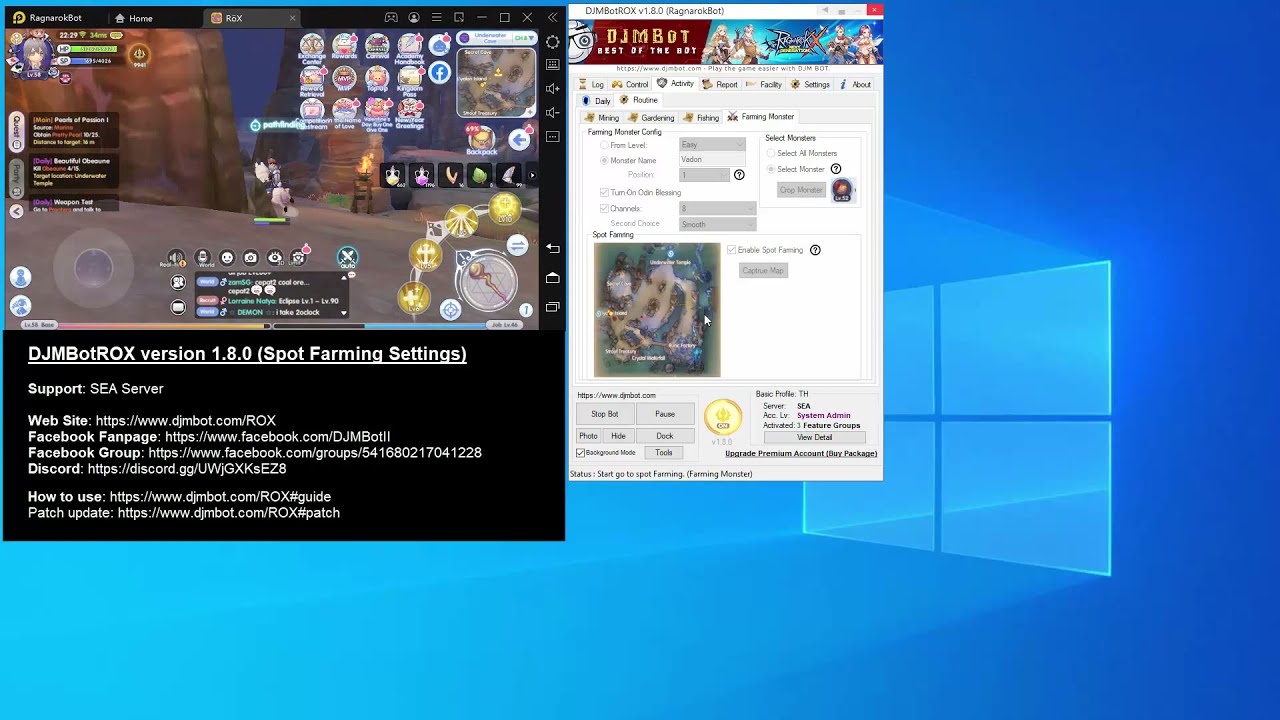 Bot Ragnarok X: Next Generation version 1.8.0 (Spot Farming Settings ...
