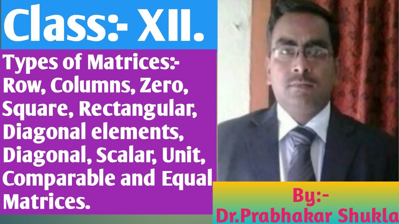 Types of Matrices with Examples. Class XII. - YouTube