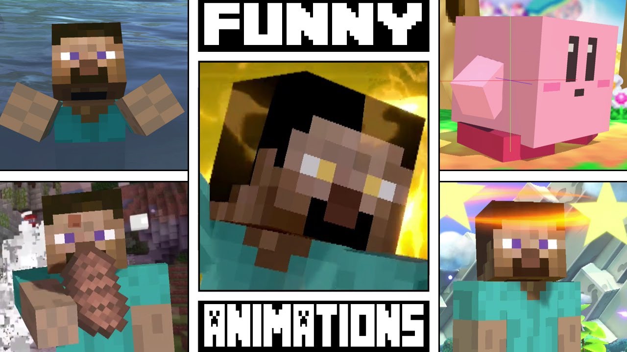 Minecraft Steve FUNNY ANIMATIONS in Smash Bros Ultimate (Drowning ...